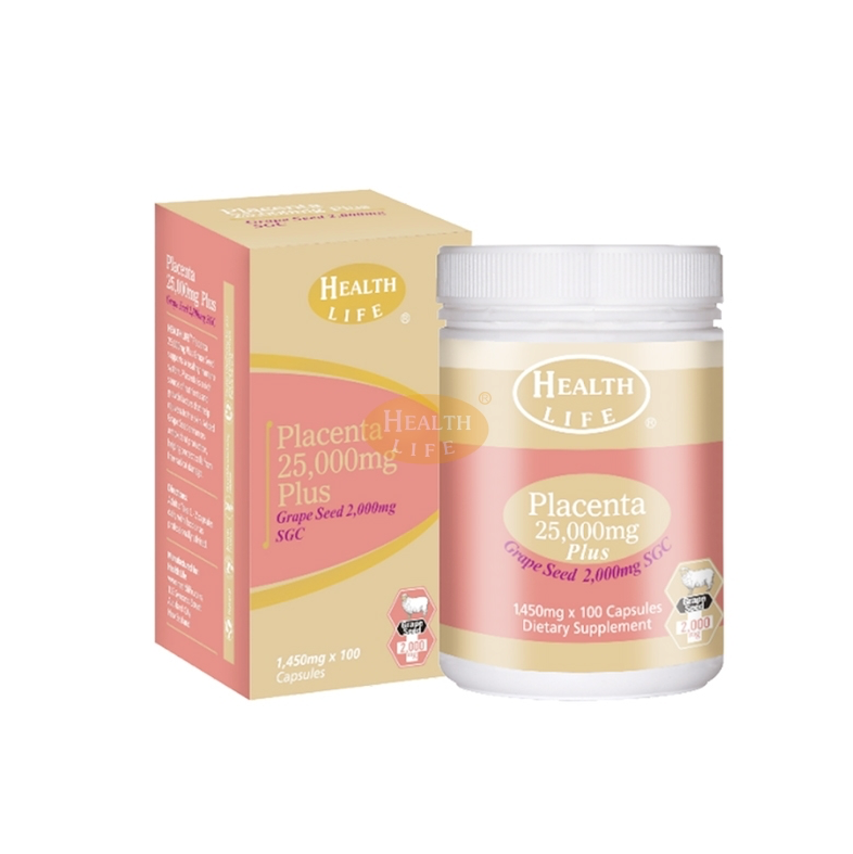 Health Life® Placenta 25000mg + Grape Seed 2000mg 100s – LOLU™ HEALTH
